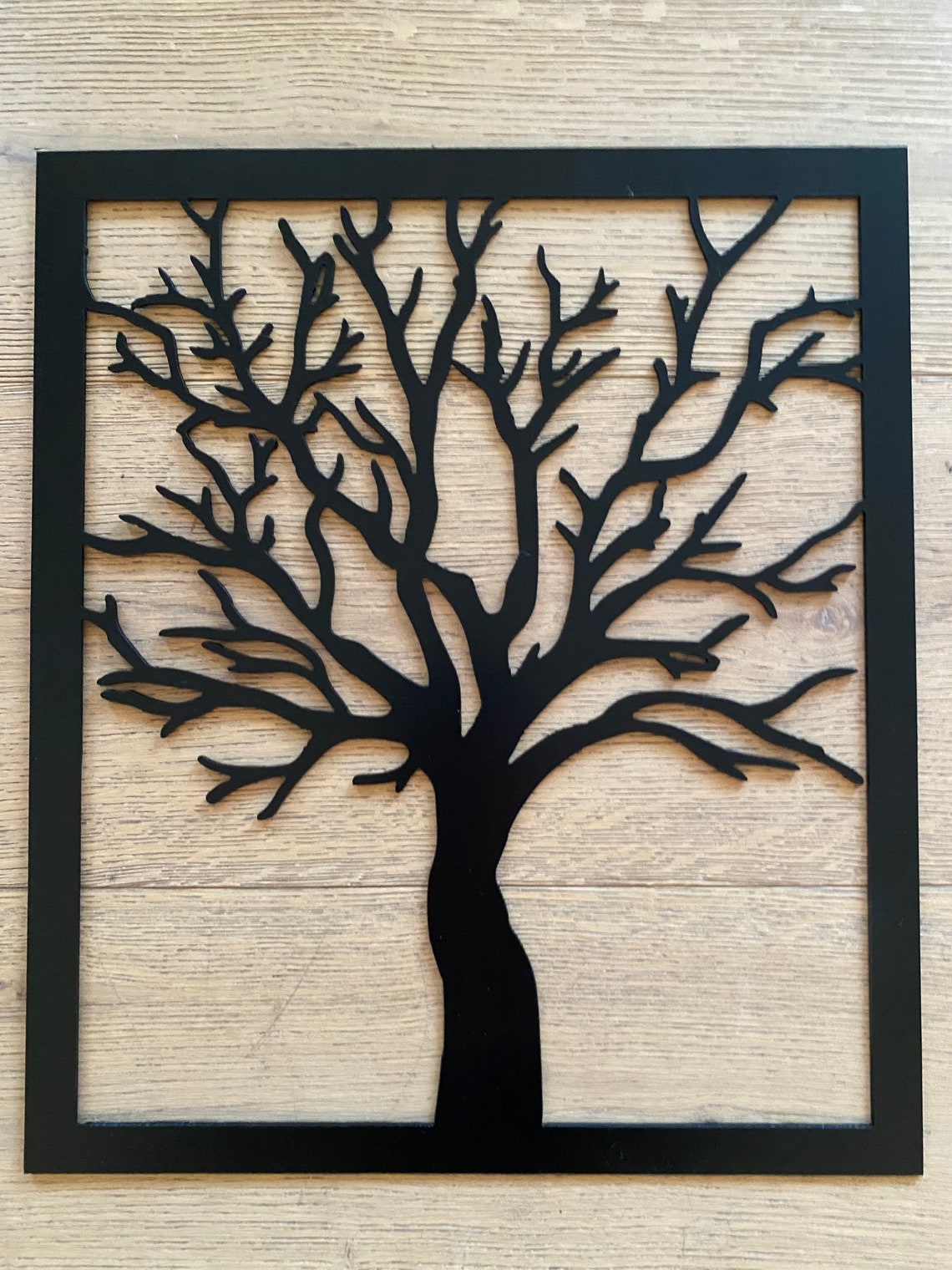 Metal Tree Art Rustic Tree Decor Framed Tree Art Tree | Etsy Canada