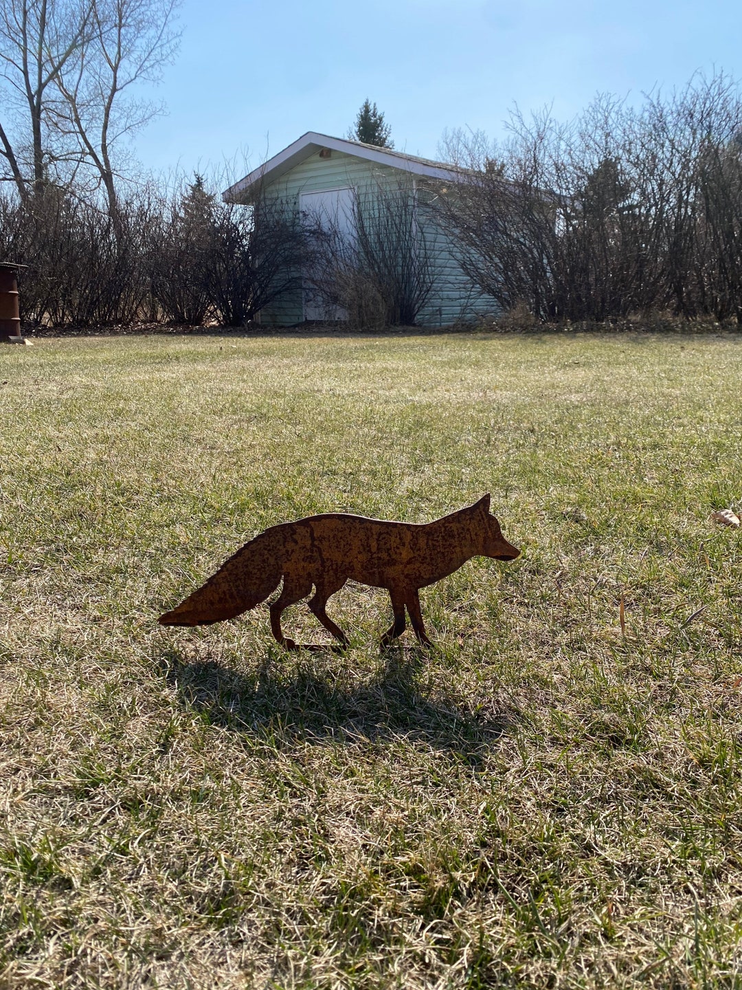 Rusty Corten Steel Fox Garden Art - Metal Yard Decor - Etsy