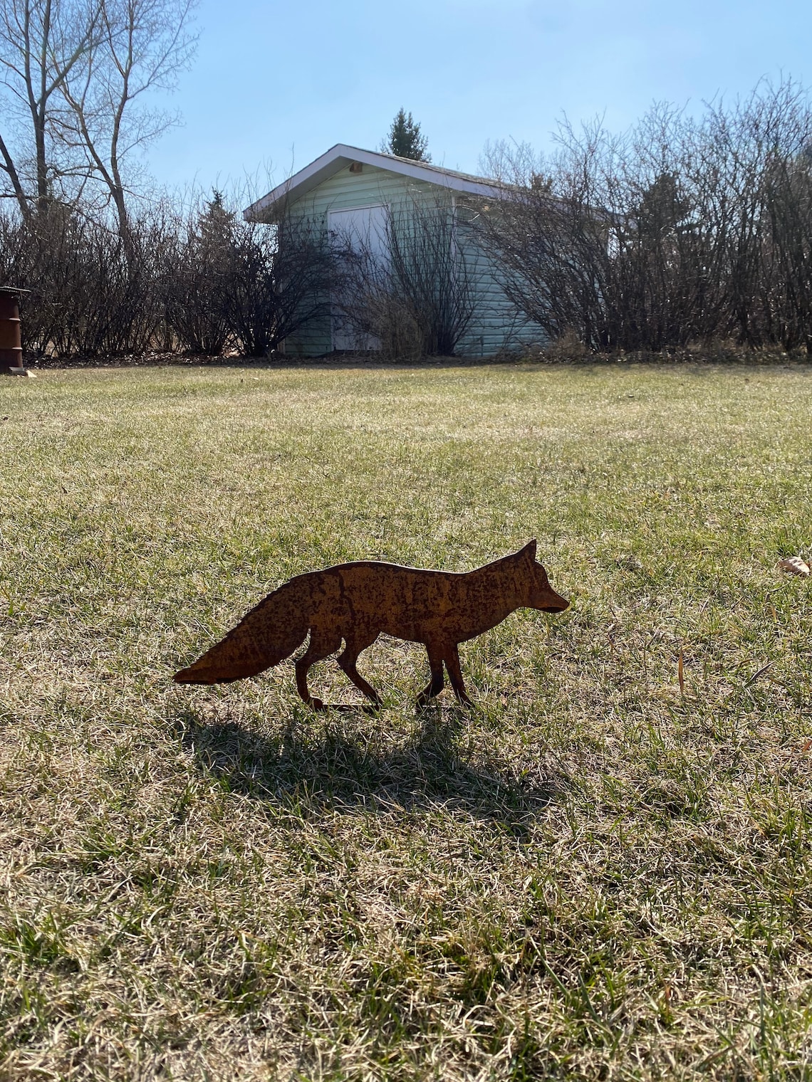 Rusty Corten Steel Fox Garden Art - Metal Yard Decor - Etsy