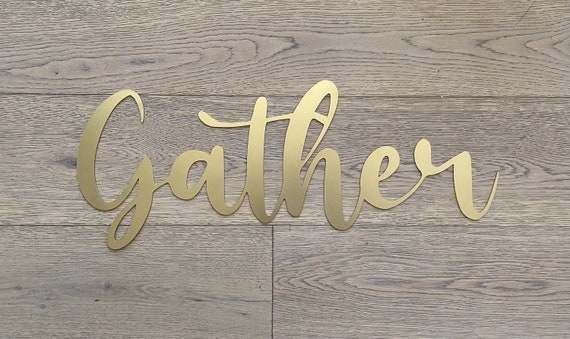 Gather Metal Word Metal Wall Art Gather Word Sign Gather - Etsy