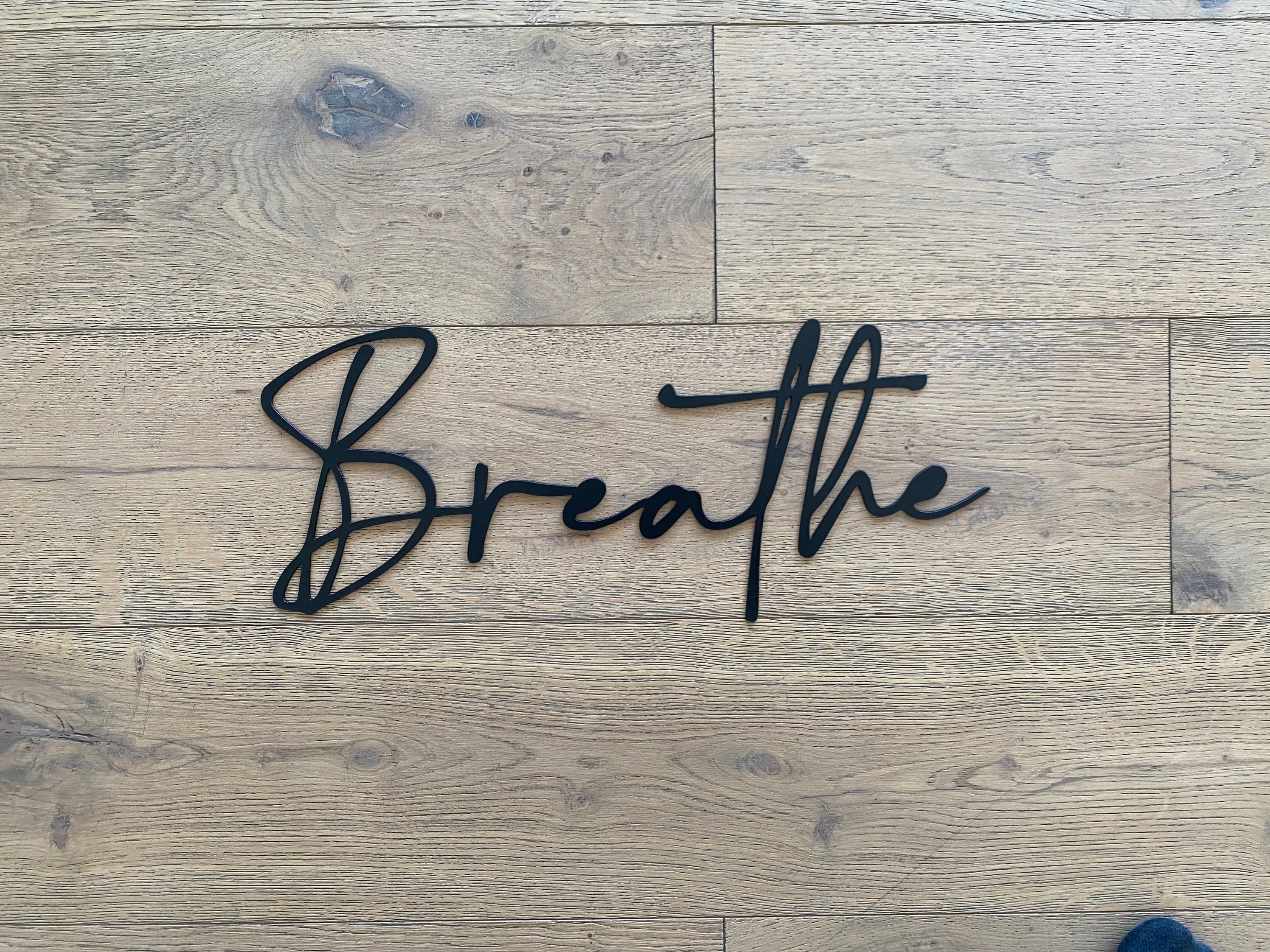Breathe Metal Word Metal Wall Art Breathe Word Sign | Etsy