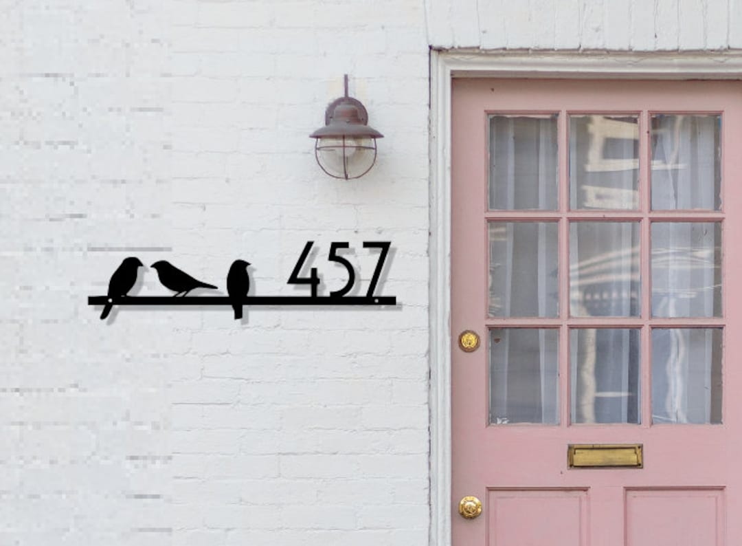 Birds Home Address Modern House Number Plaque - Modern Home Address ...
