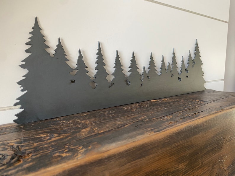 Metal Tree Line Wall Art Line of Trees | Etsy