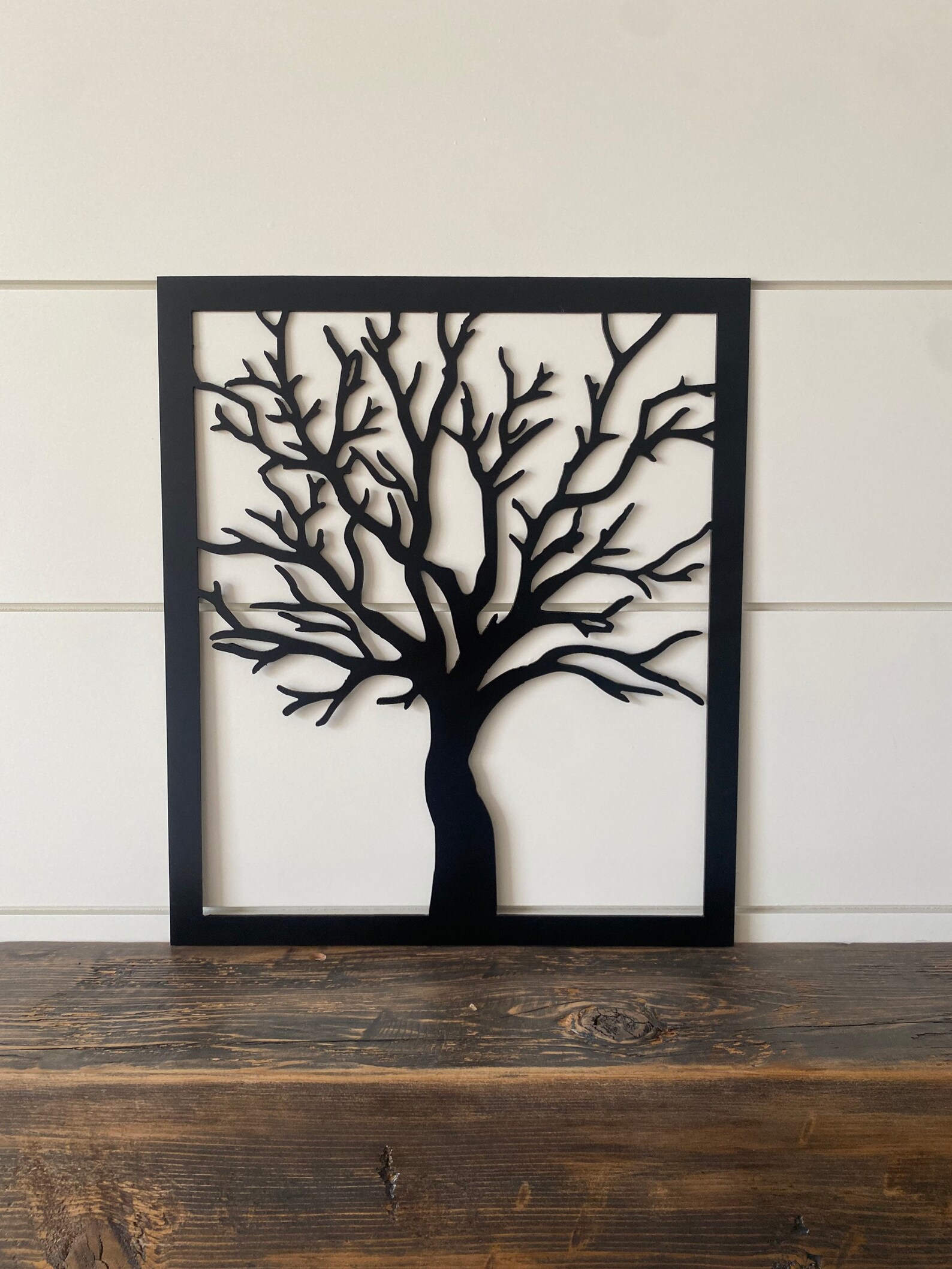 Metal Tree Art Rustic Tree Decor Framed Tree Art Tree | Etsy Canada