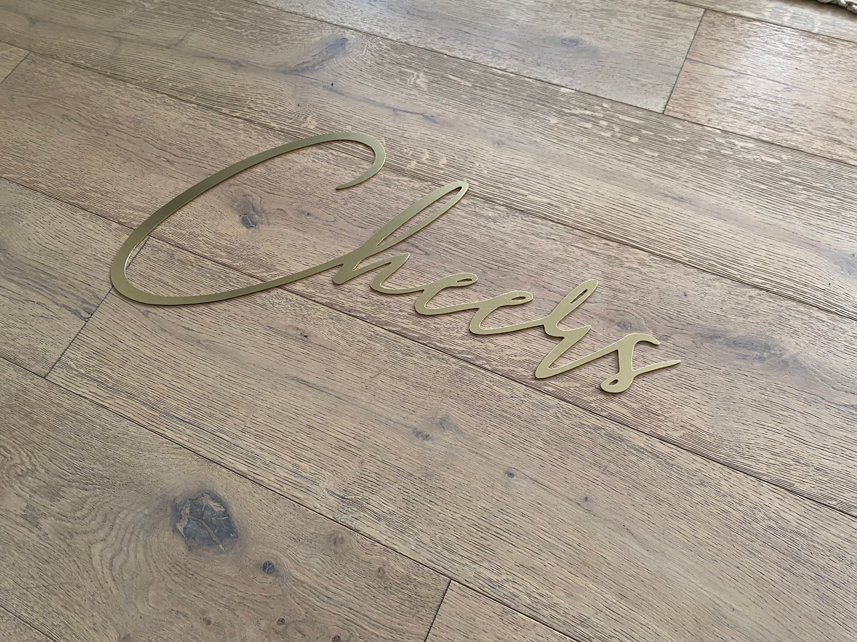 Cheers Metal Word Metal Wall Art Cheers Word Sign Cheers | Etsy