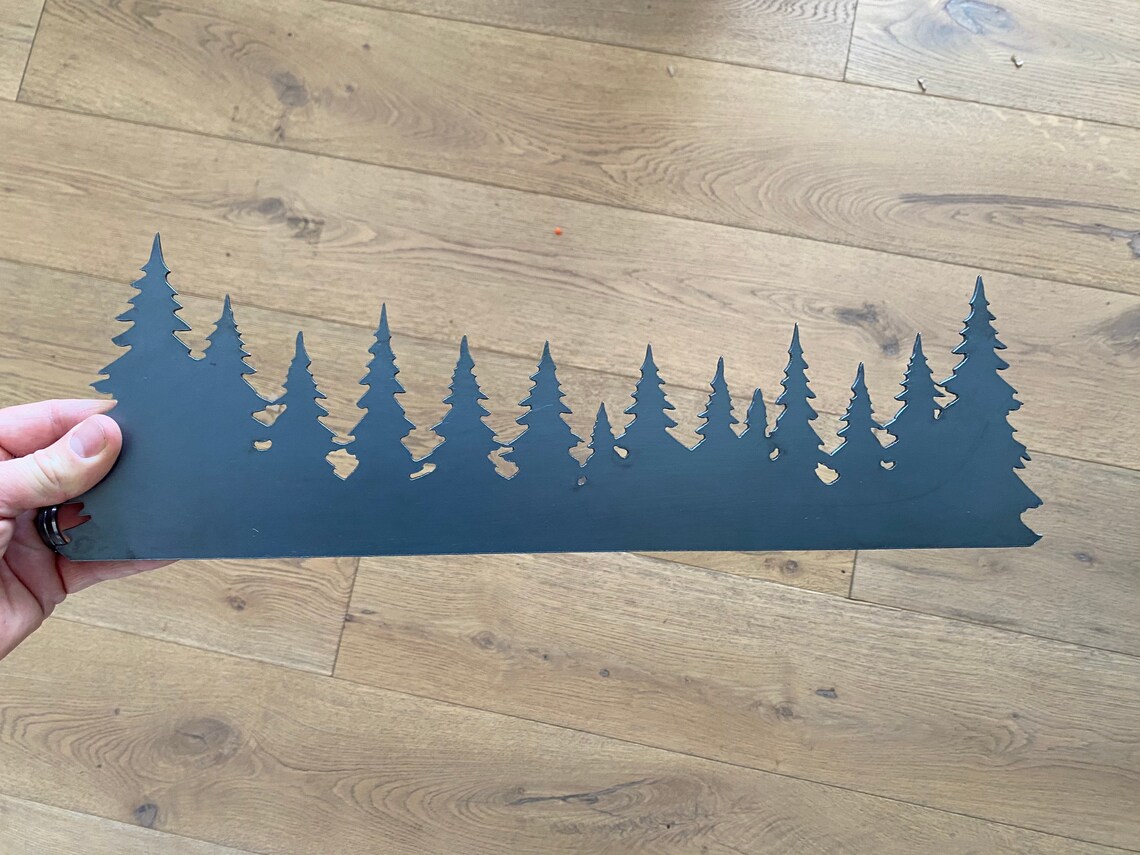 Metal Tree Line Wall Art Line of Trees | Etsy