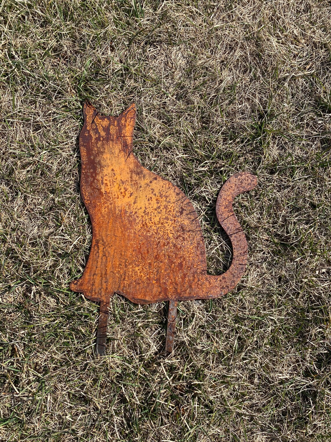 Rusty Sitting Metal Cat Yard Decor Art Cat Lawn Decor - Etsy