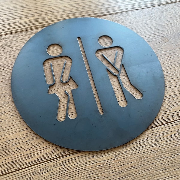 Metal Bathroom Sign - Etsy