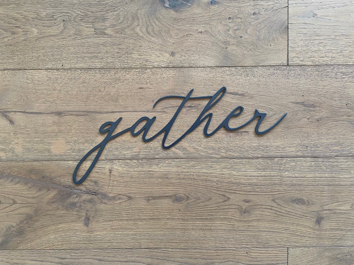 Gather Metal Word Metal Wall Art Gather Word Sign Gather | Etsy