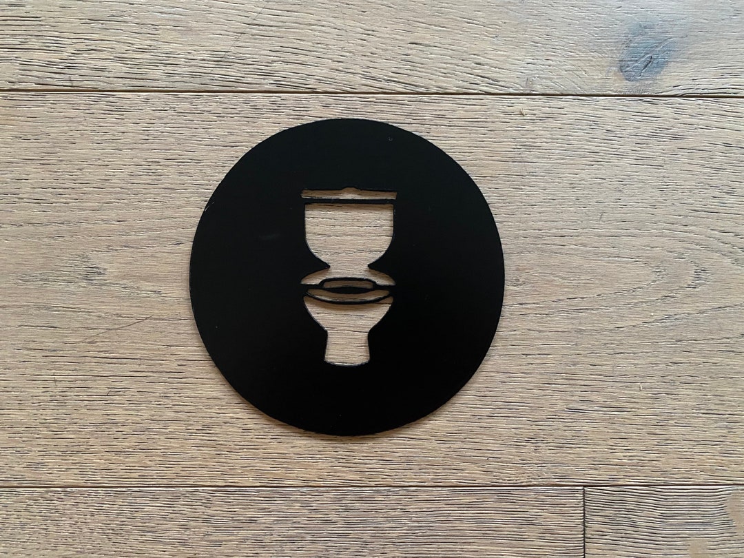 Toilet Sign Metal Home Simple Toilet Door Sign Business Toilet Label ...