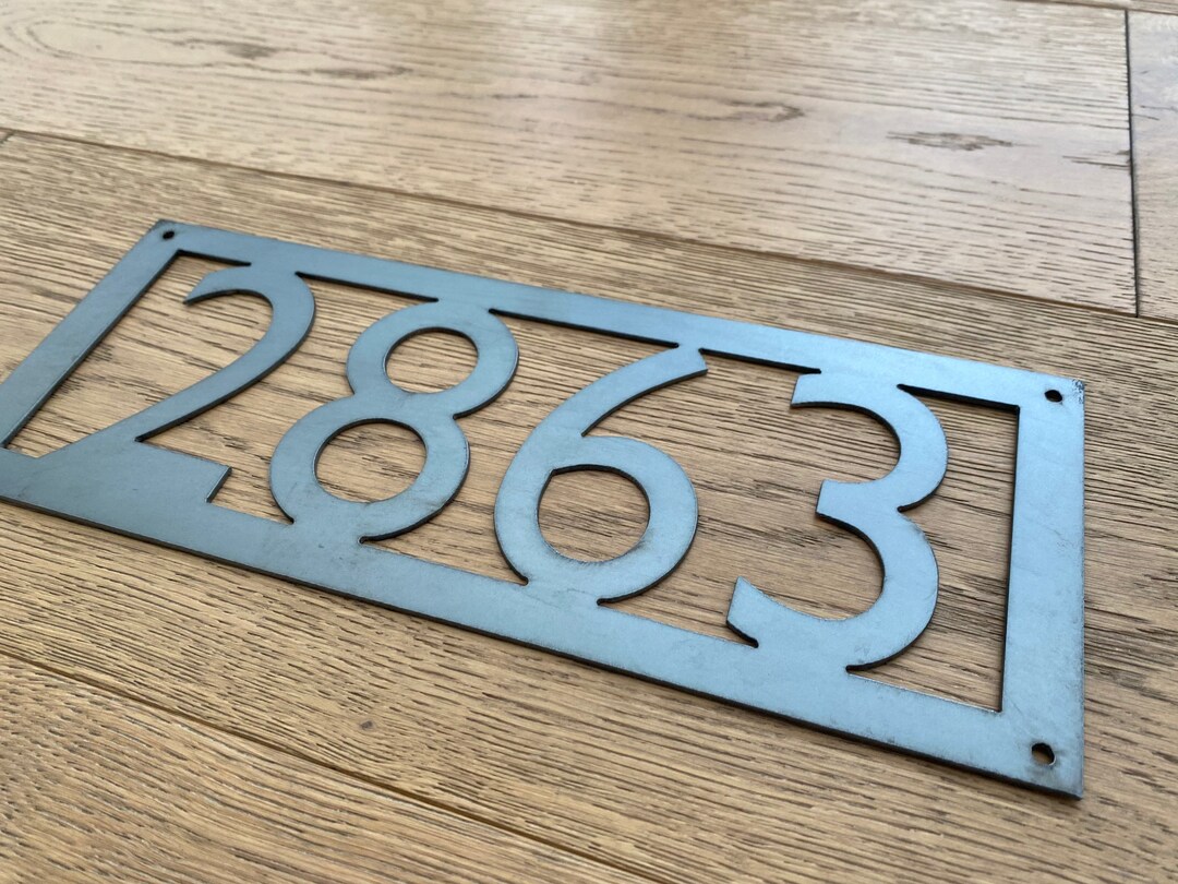 Rustic Metal Home Address Wall Art - Custom House Number Sign ...