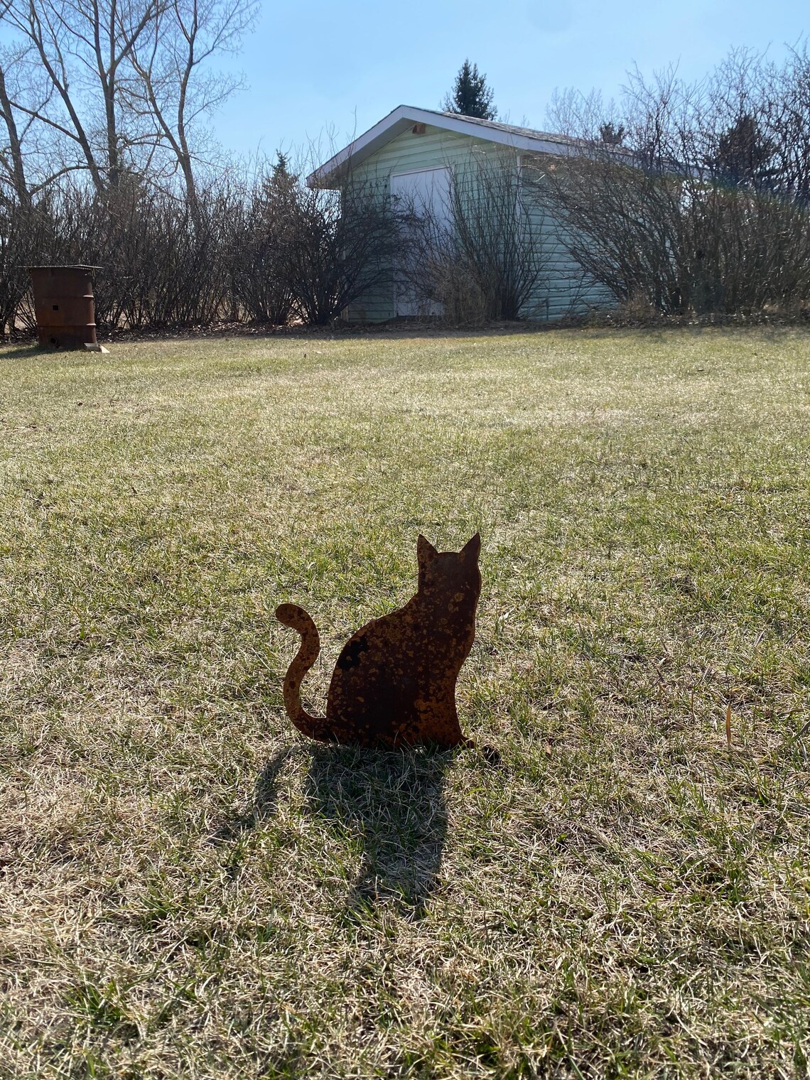 Rusty Sitting Metal Cat Yard Decor Art Cat Lawn Decor - Etsy