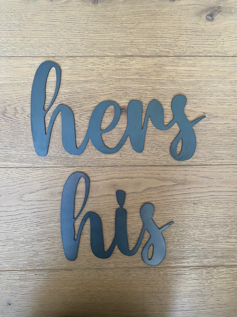 His and Hers Metal Word Art: Steel Wall Decor - Etsy