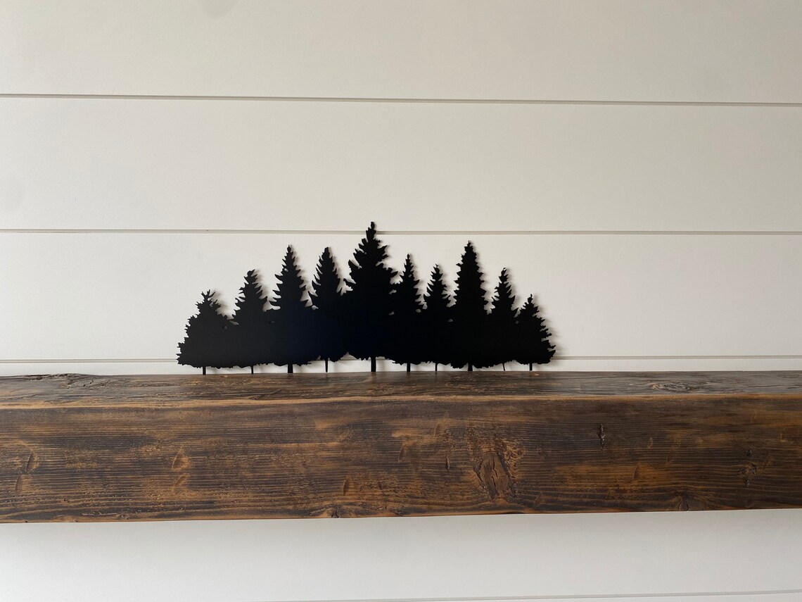Metal Tree Line Wall Art | Line of Trees - Etsy