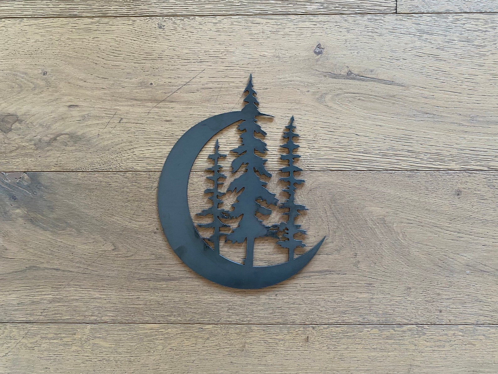 Trees in Moon Cedars Tree Moon Metal Wall Art 3 Cedar - Etsy