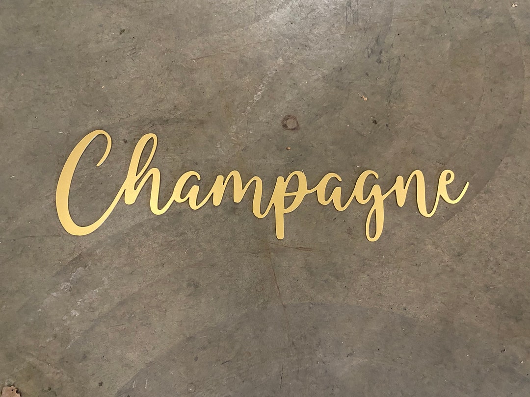 Handcrafted Metal 'champagne' Word Sign – Elegant Home Decor and Gift ...