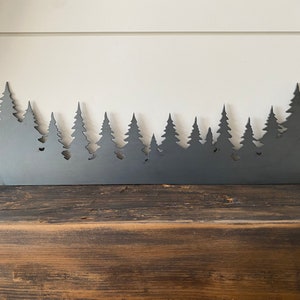Metal Tree Line Wall Art | Line of Trees - Etsy