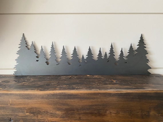Metal Tree Line Wall Art Line of Trees | Etsy Canada