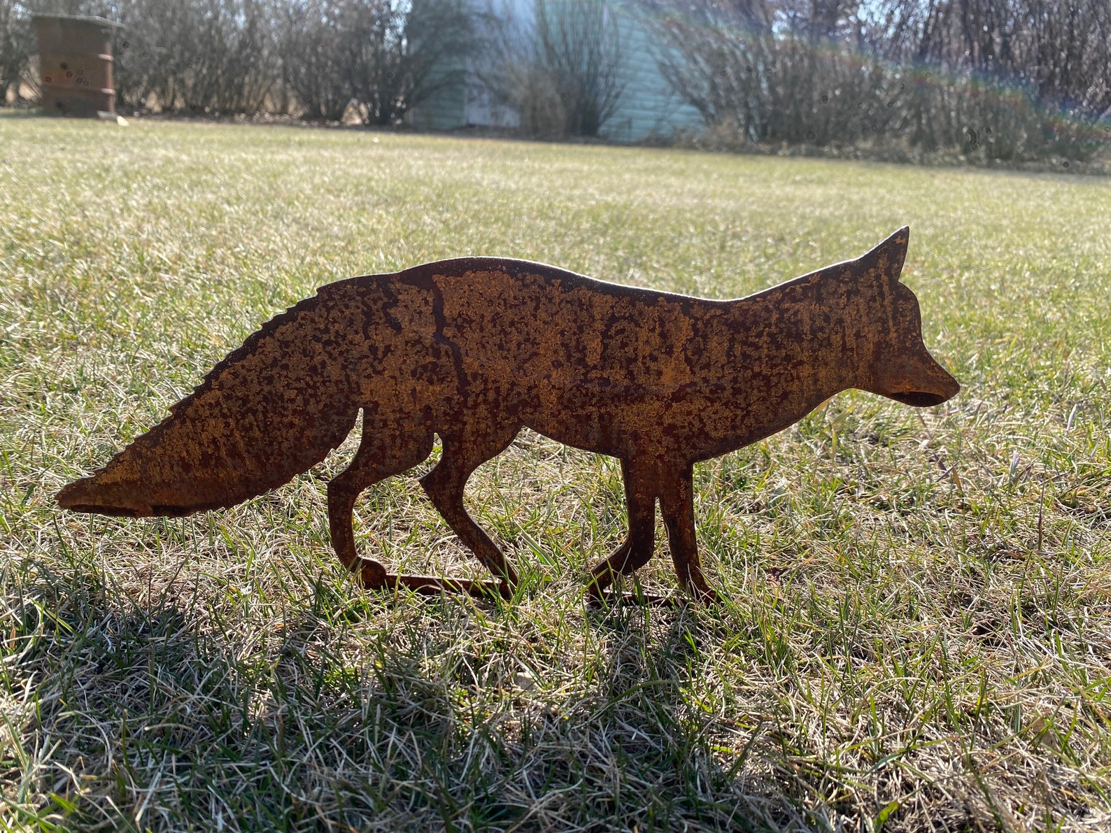 Rusty Corten Steel Fox Garden Art - Metal Yard Decor - Etsy