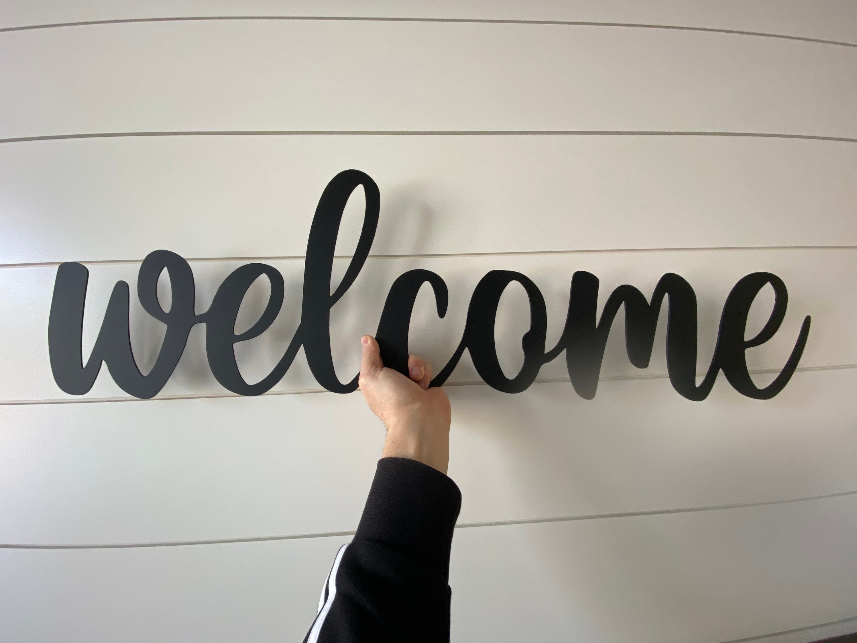Metal Script welcome Art Sign - Etsy Canada