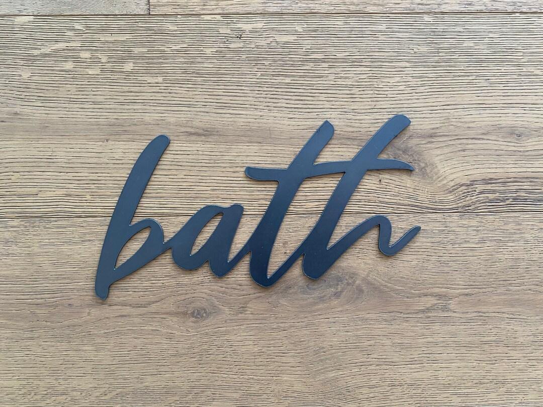 Metal "bath" Word Art: Modern Bathroom Wall Decor - Etsy