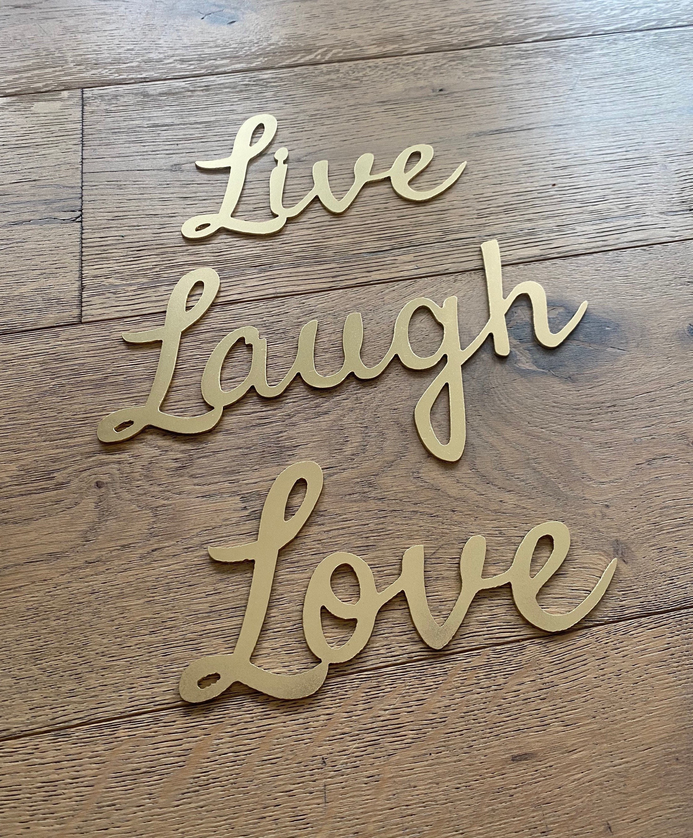 Live Laugh Love Metal Wall Art: Script Word Sign - Etsy