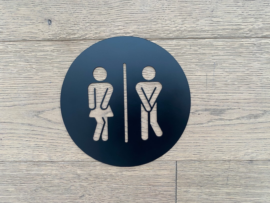 Custom Metal Bathroom Sign - Personalized Decor | Unisex Metal Bathroom ...