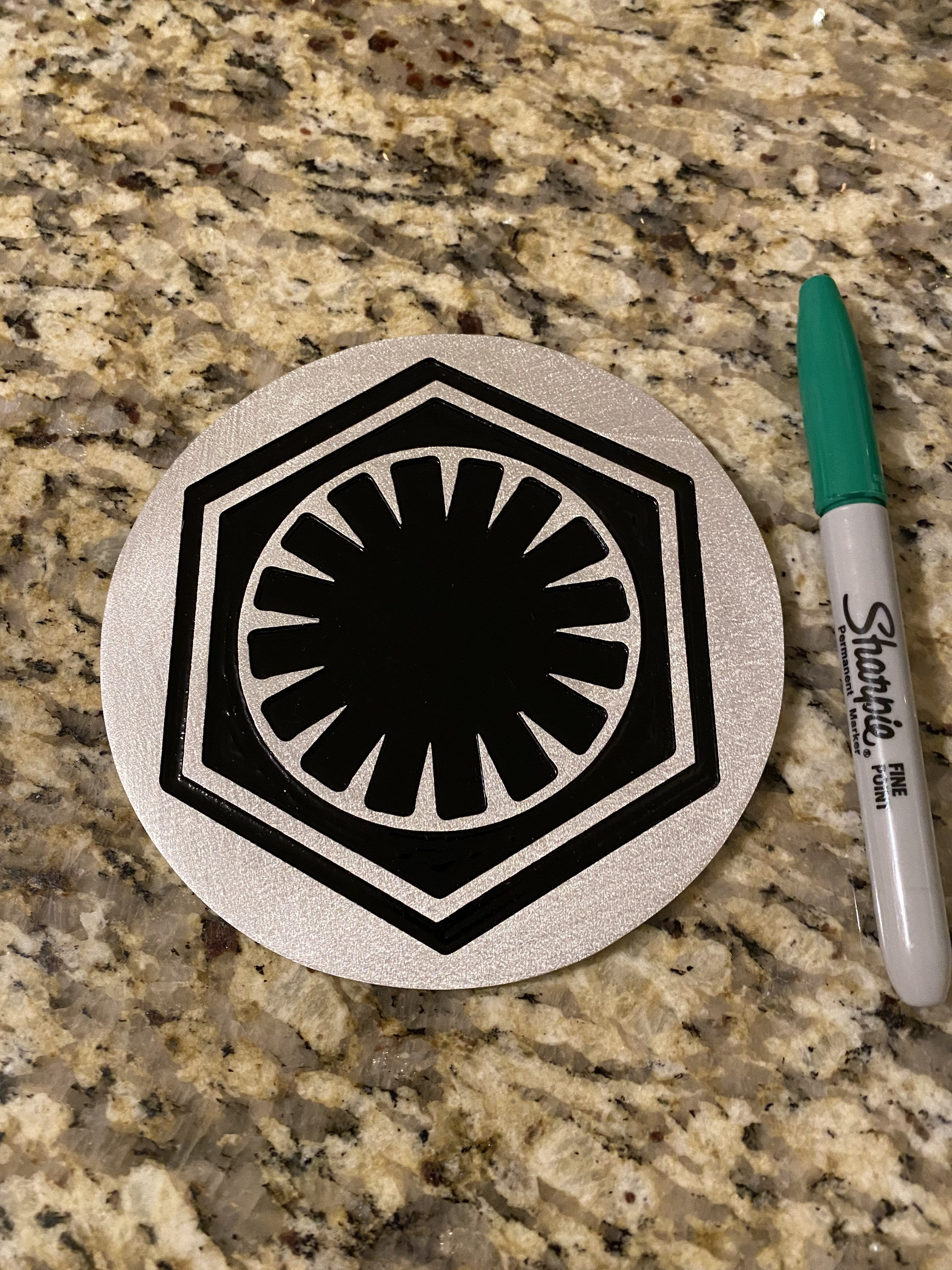 Engraved Adhesive Backed Aluminum Star Wars First Order Emblem - Etsy UK