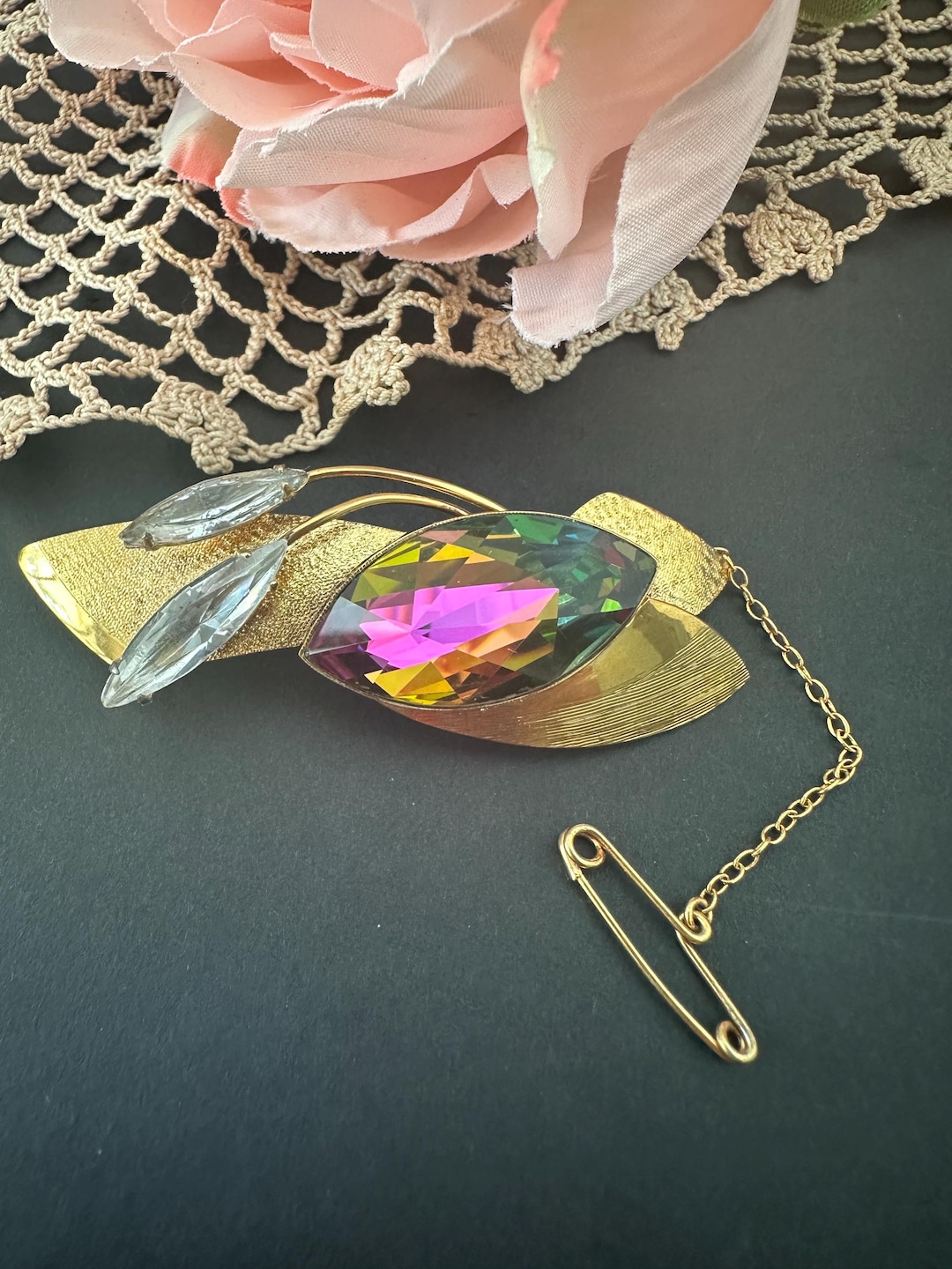 Original Simpson Signed Brooch | Gold Gilt Over Sterling Silver ...