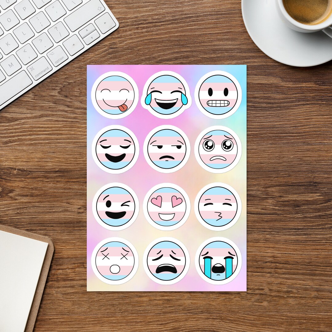 Transgender Emoji Sticker Sheet - Etsy