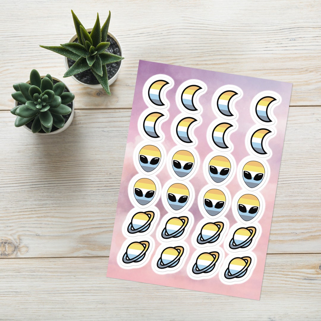 Aroace Space Sticker Sheet - Etsy