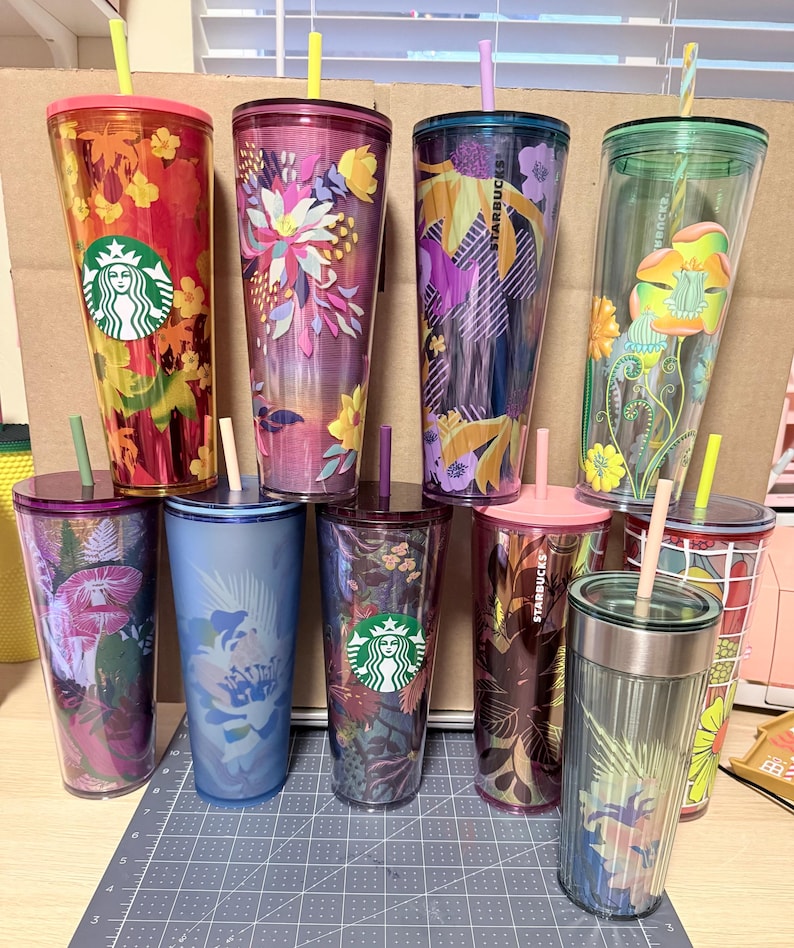 NEW W/ TAG Limited Edition Starbucks Tumbler **floral Designs** - Etsy