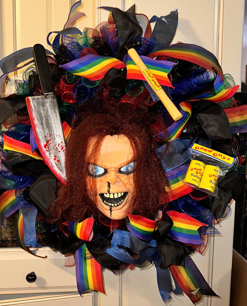 Horror Themed “chucky” Wreath - Etsy