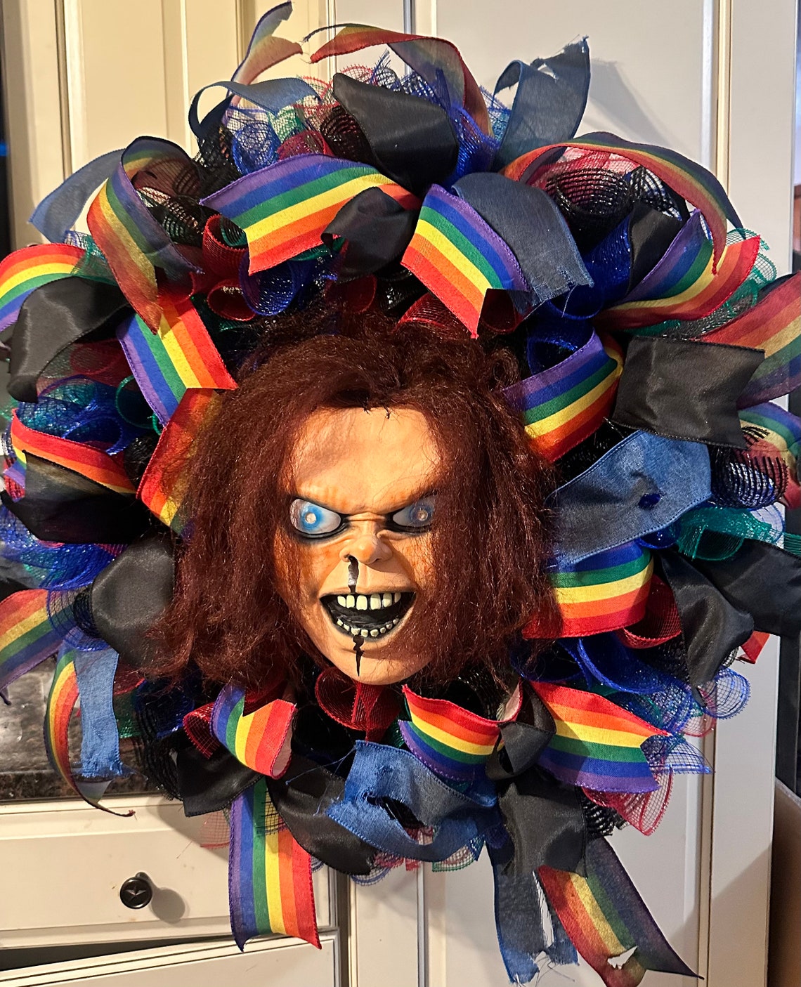 Horror Themed “chucky” Wreath - Etsy