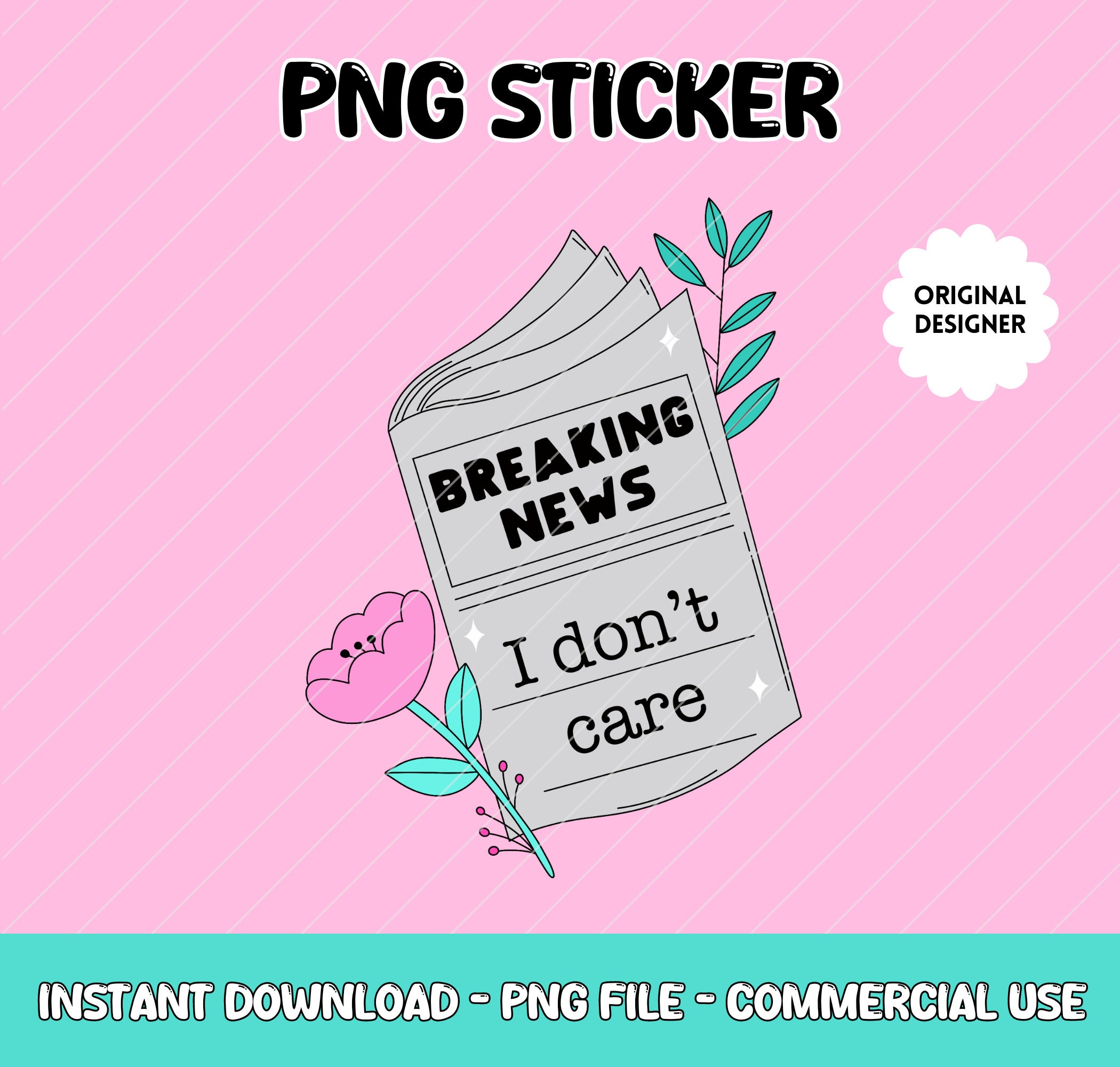 Cute Png Sticker / Digital Sticker Png / Commercial Use Stickers ...
