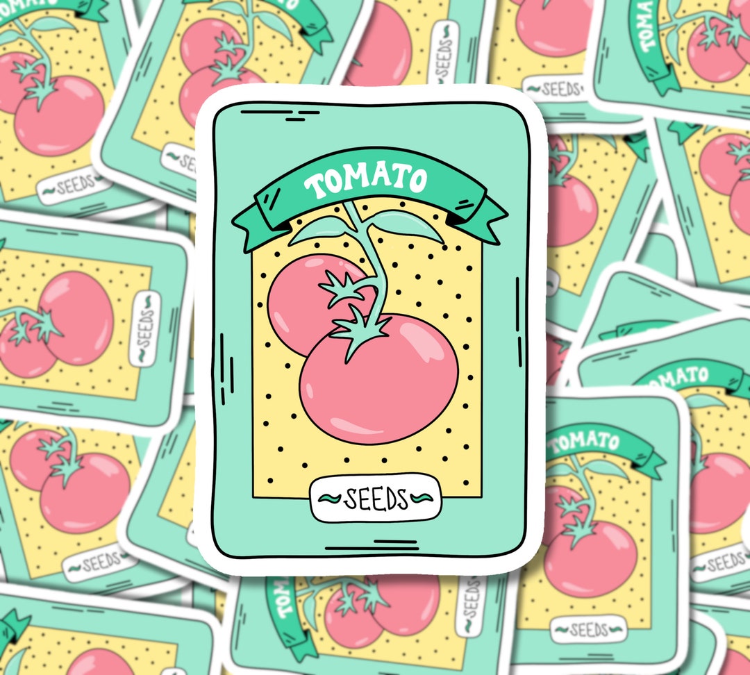Tomato Sticker Cute / Seed Packet Sticker / Garden Seed Packet Sticker ...