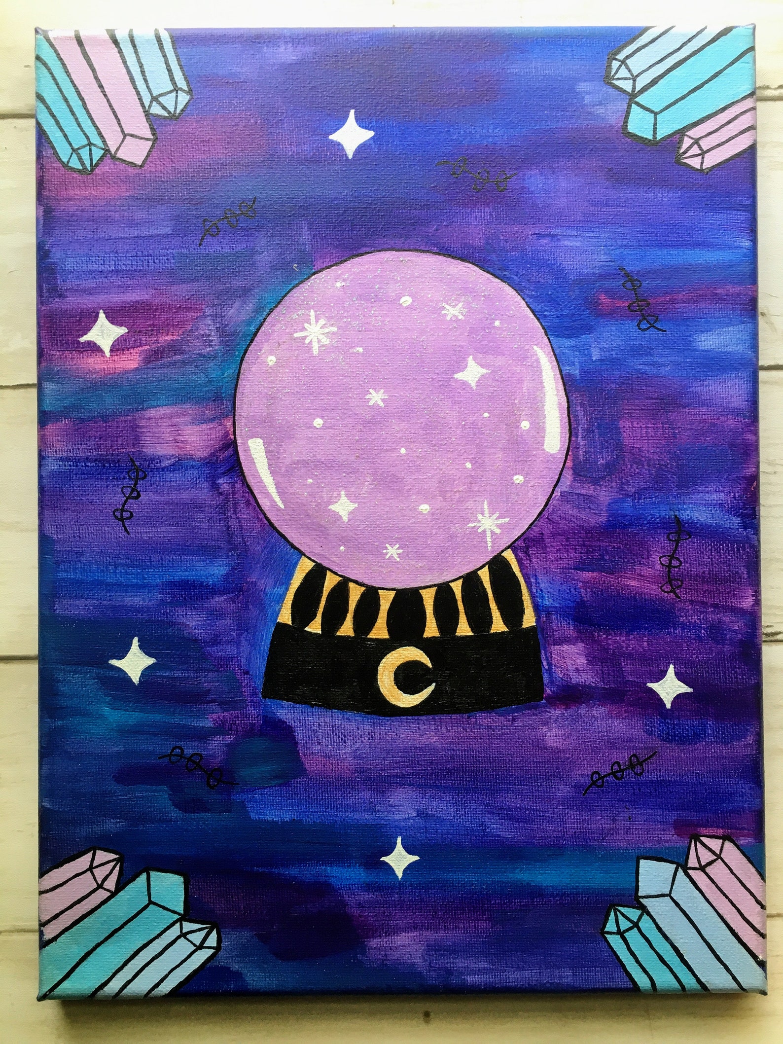 Crystal Ball Acrylic Canvas Painting - Etsy