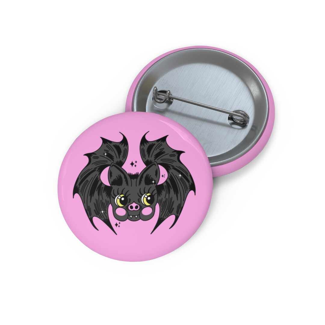 Bat Button / Bat Pin / Pastel Goth Pin / Halloween Button / Creepy Cute ...