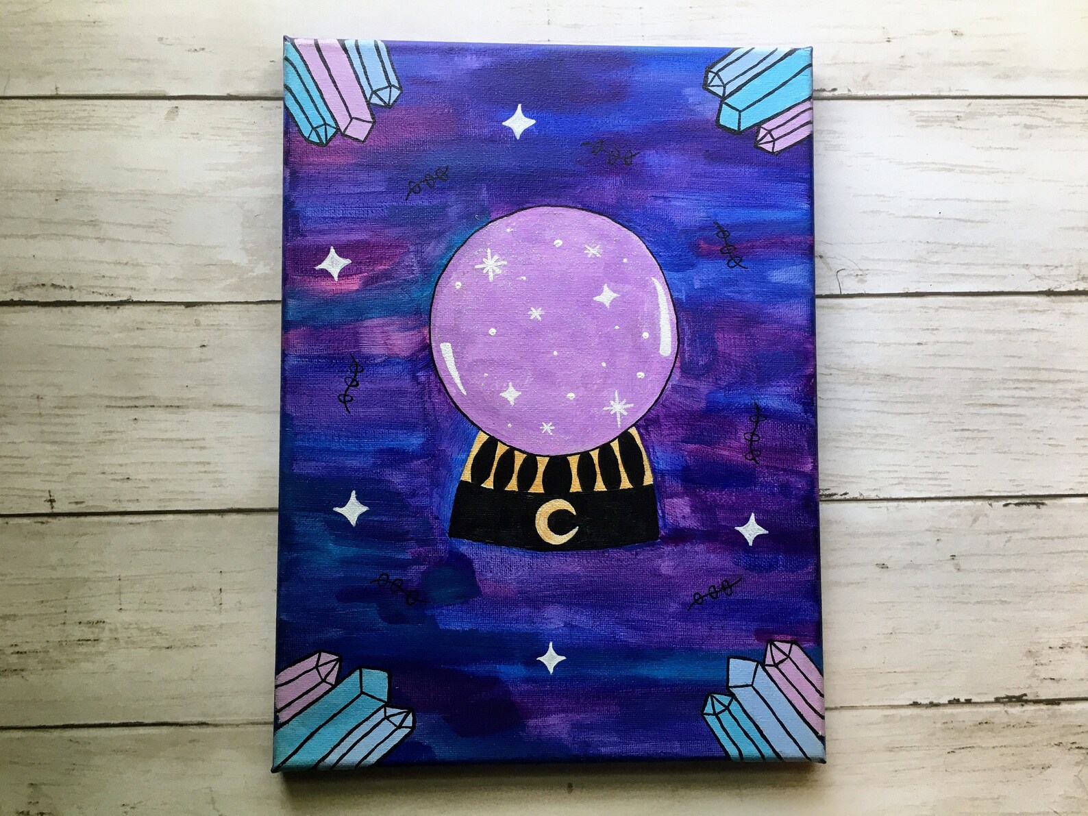 Crystal Ball Acrylic Canvas Painting - Etsy