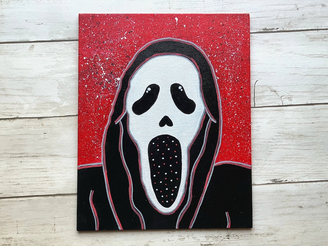 8x10 Ghost Face Painting / Ghostface Wall Art / Scream Canvas Painting ...