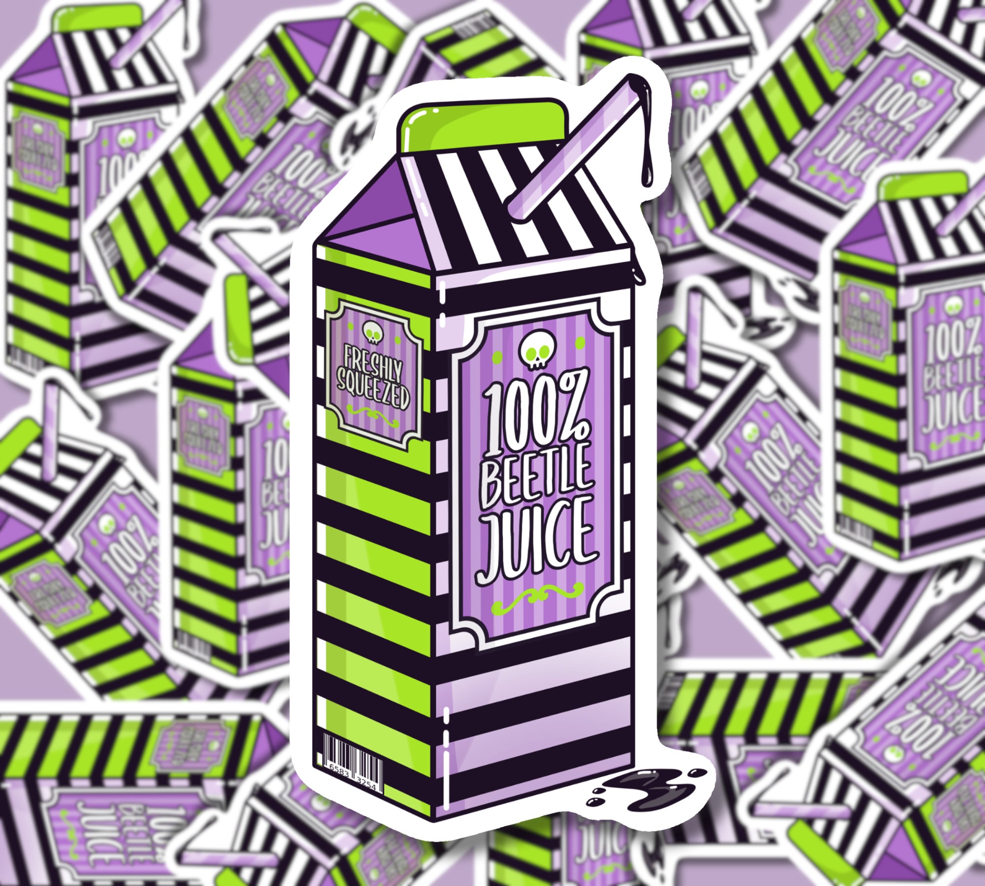 Beetlejuice Sticker / Tim Burton Sticker / Juice Box Sticker - Etsy