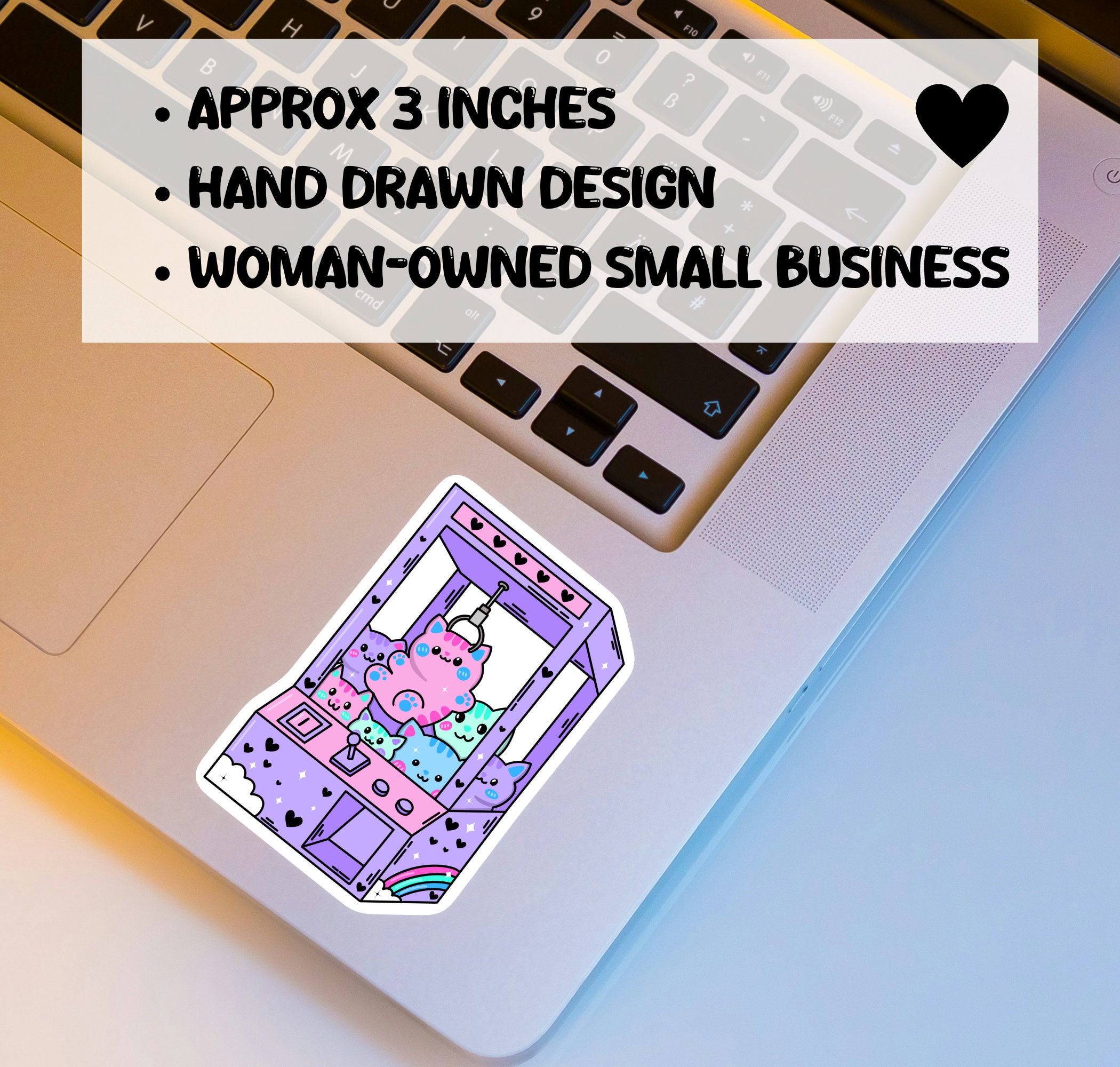 Claw Machine Sticker / Cute Kitty Sticker / Kawaii Pastel Sticker ...