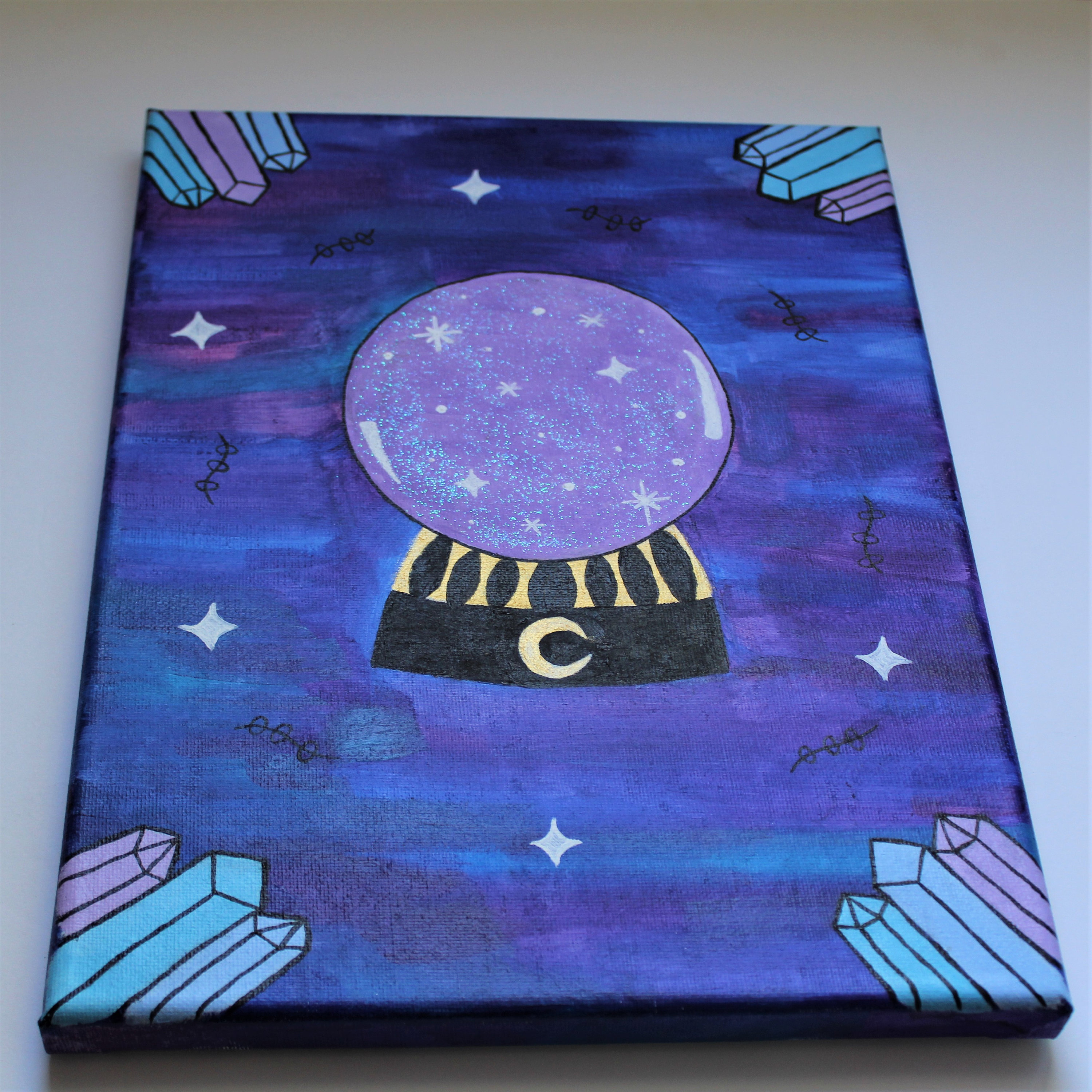 Crystal ball acrylic canvas painting | Etsy