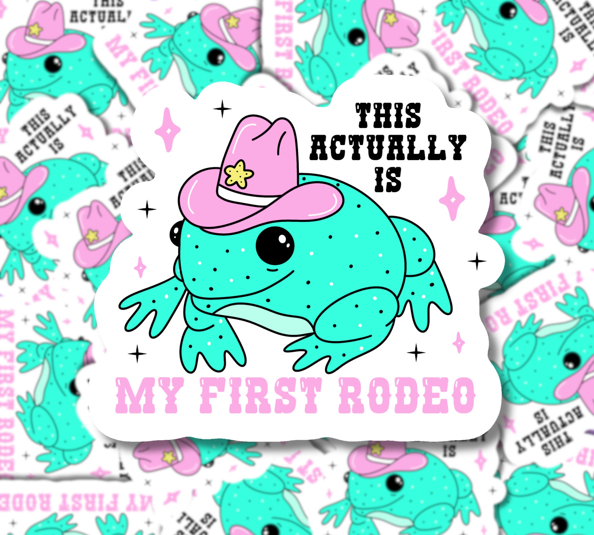 Frog Cowboy Sticker / Cute Frog Sticker / Rodeo Stickers / Cute Quote ...
