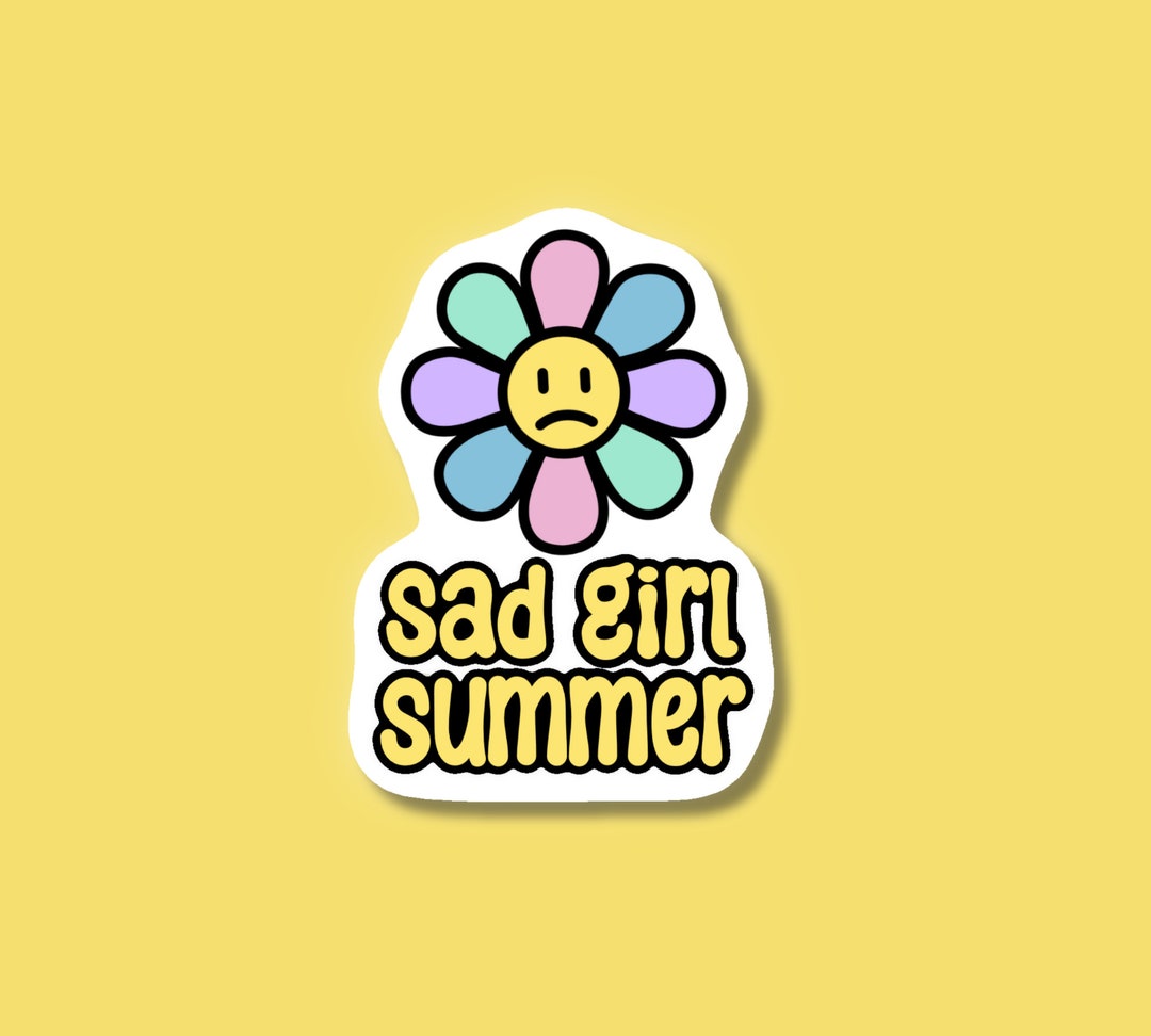 Sad Girl Sticker / Cute Summer Sticker / Funny Summer Sticker / Sad ...