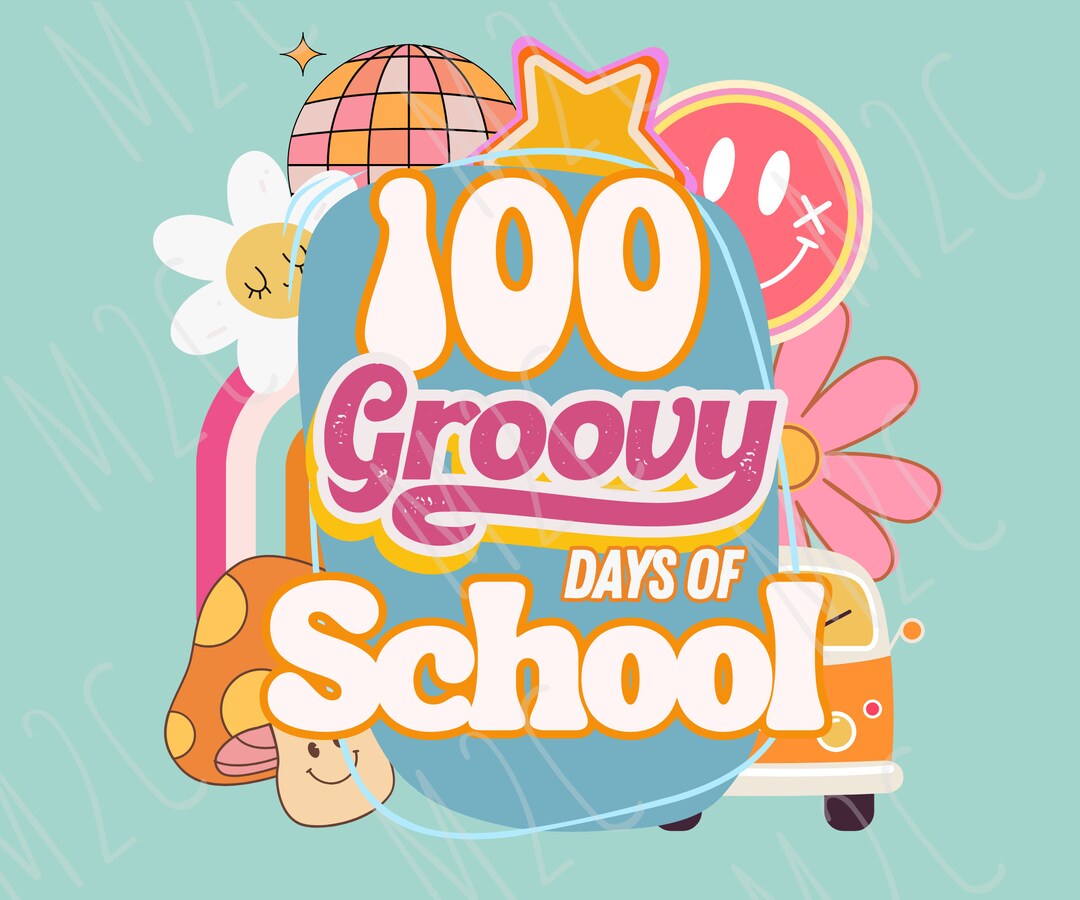 100 Groovy Days of School PNG DOWNLOAD ONLY - Etsy