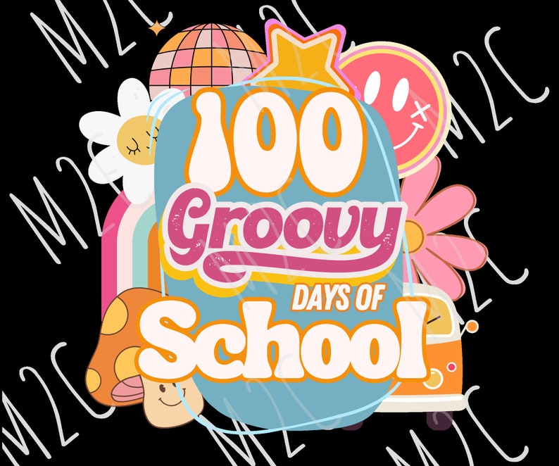 100 Groovy Days of School PNG DOWNLOAD ONLY - Etsy