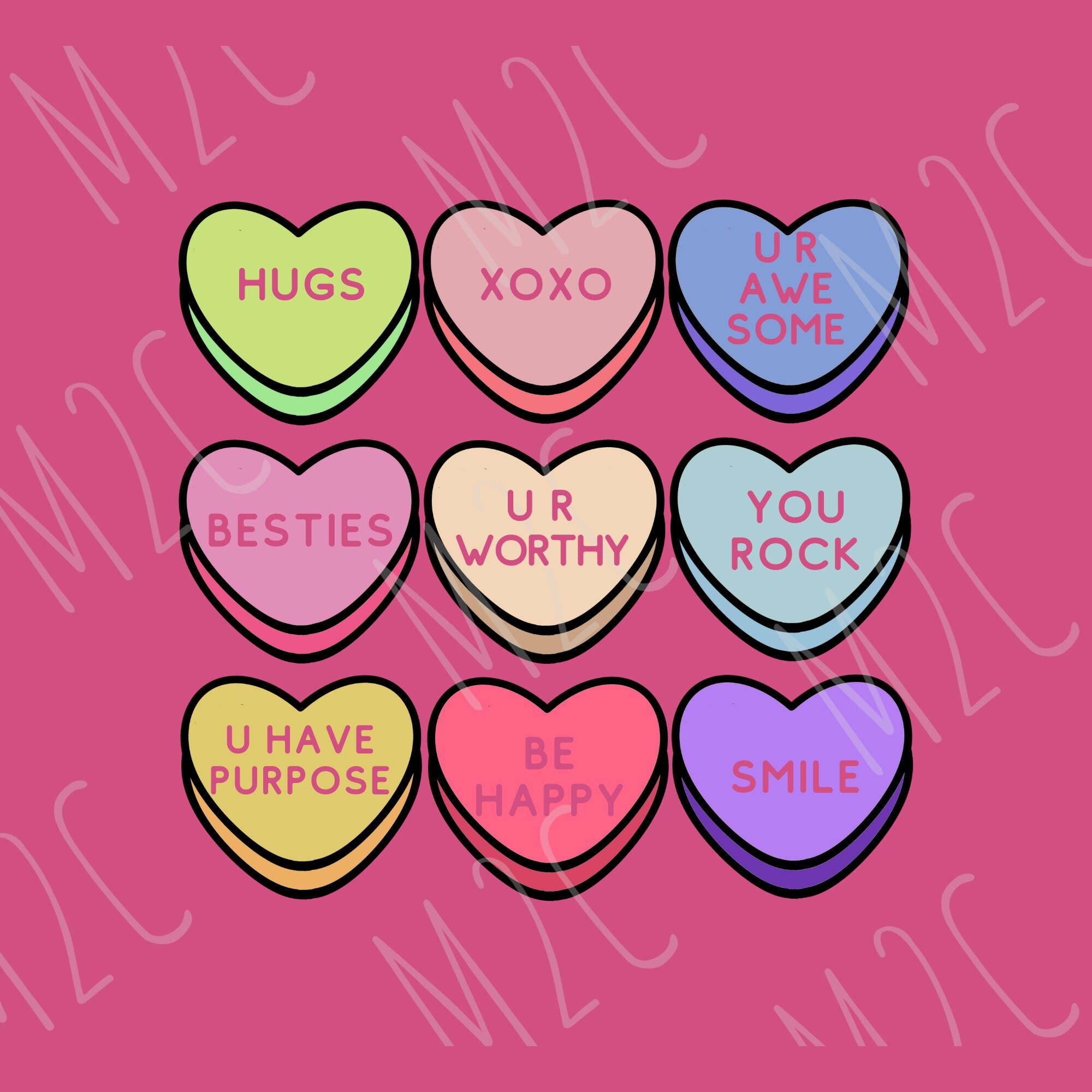 Candy Heart Affirmations PNG DOWNLOAD ONLY - Etsy