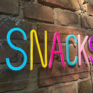 Snacks Bright Stylish Custom Neon Sign, Fun Eye-catching Personalized ...