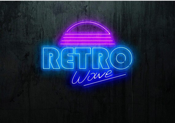 Retro Wave Neon Sign Custom Neon Sign Neon Sign Bedroom LED - Etsy